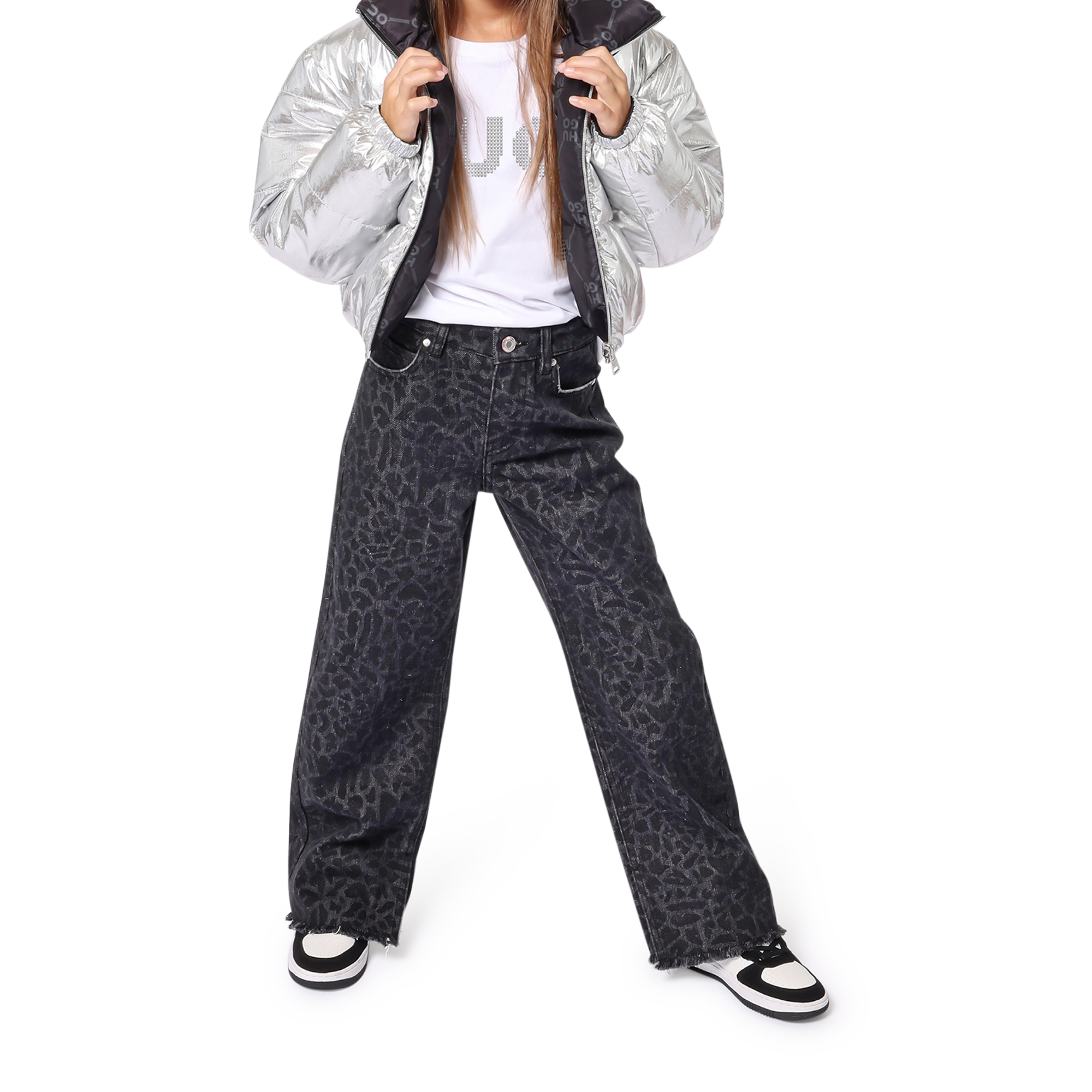 HUGO Studded Cotton Logo T-Shirt for GIRL | Kids around